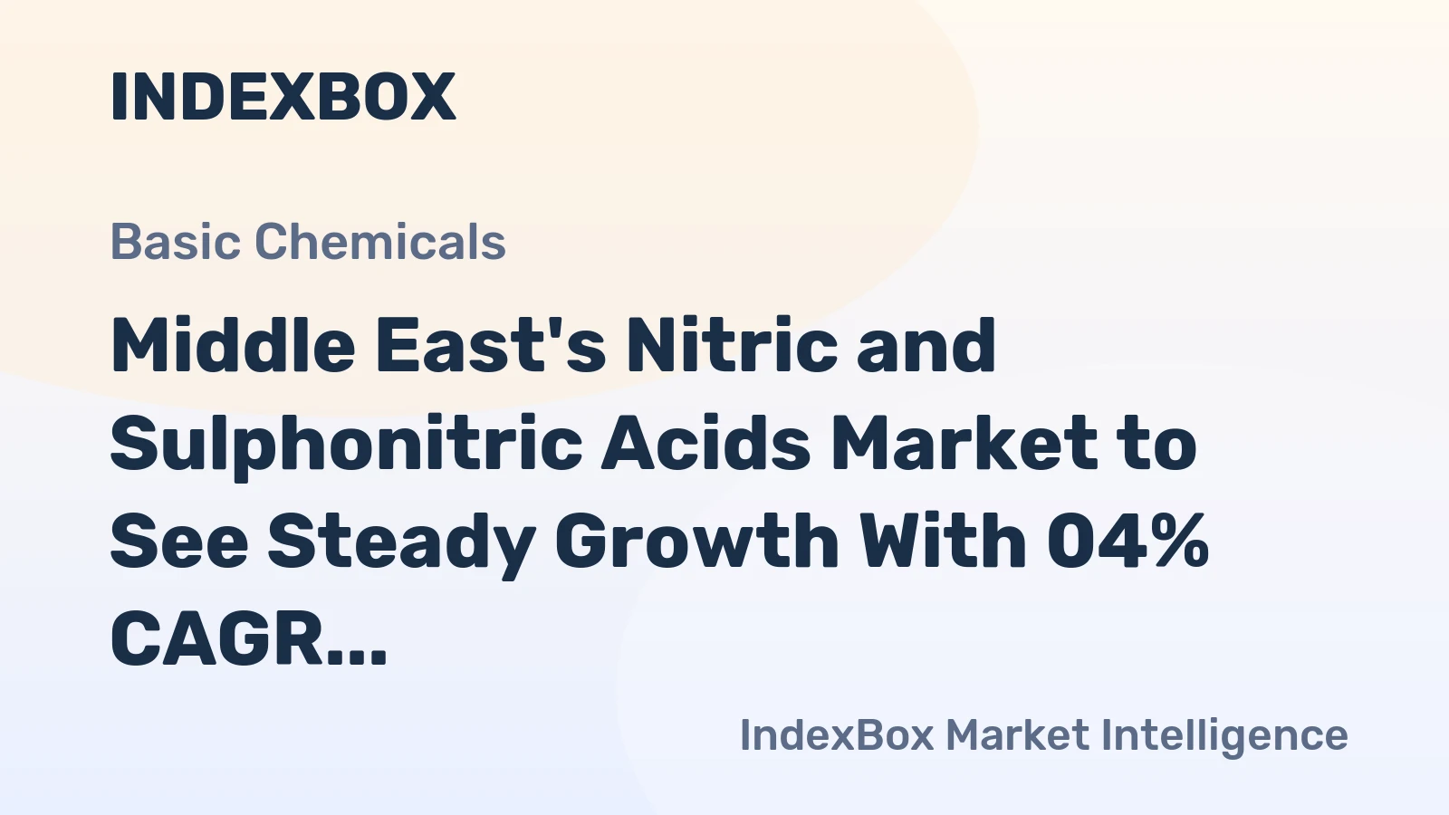 Middle East's Nitric and Sulphonitric Acids Market to See Steady Growth With 04% CAGR
