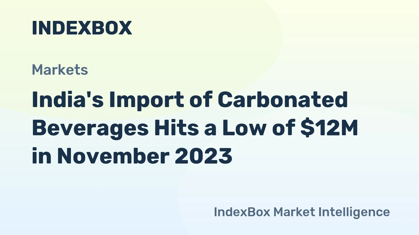India's Import of Carbonated Beverages Hits a Low of $12M in November 2023