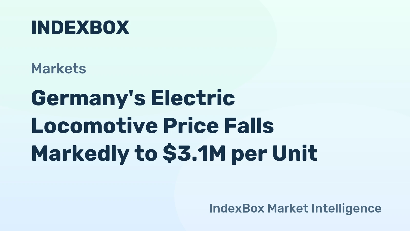 Germany's Electric Locomotive Price Falls Markedly to $3.1M per Unit