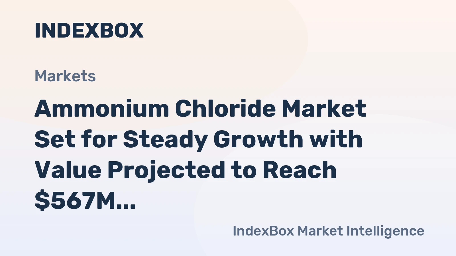 Ammonium Chloride Market Set for Steady Growth with Value Projected to Reach $567M by 2035 on a 3.1% CAGR