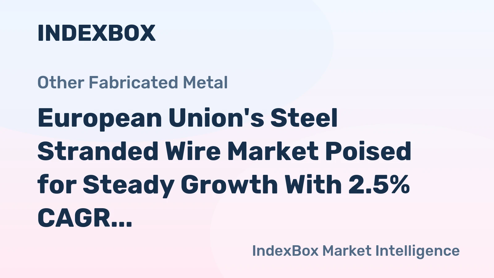 European Union's Steel Stranded Wire Market Poised for Steady Growth With 2.5% CAGR in Value