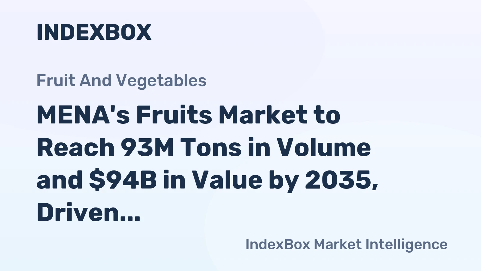 MENA's Fruits Market to Reach 93M Tons in Volume and $94B in Value by 2035, Driven by Increasing Demand