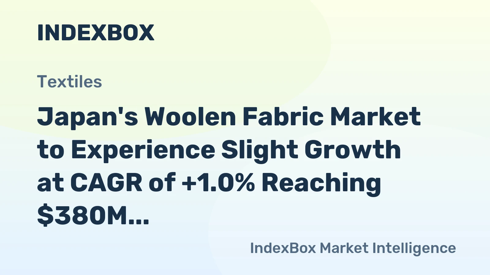 Japan's Woolen Fabric Market to Experience Slight Growth at CAGR of +1.0% Reaching $380M by 2035