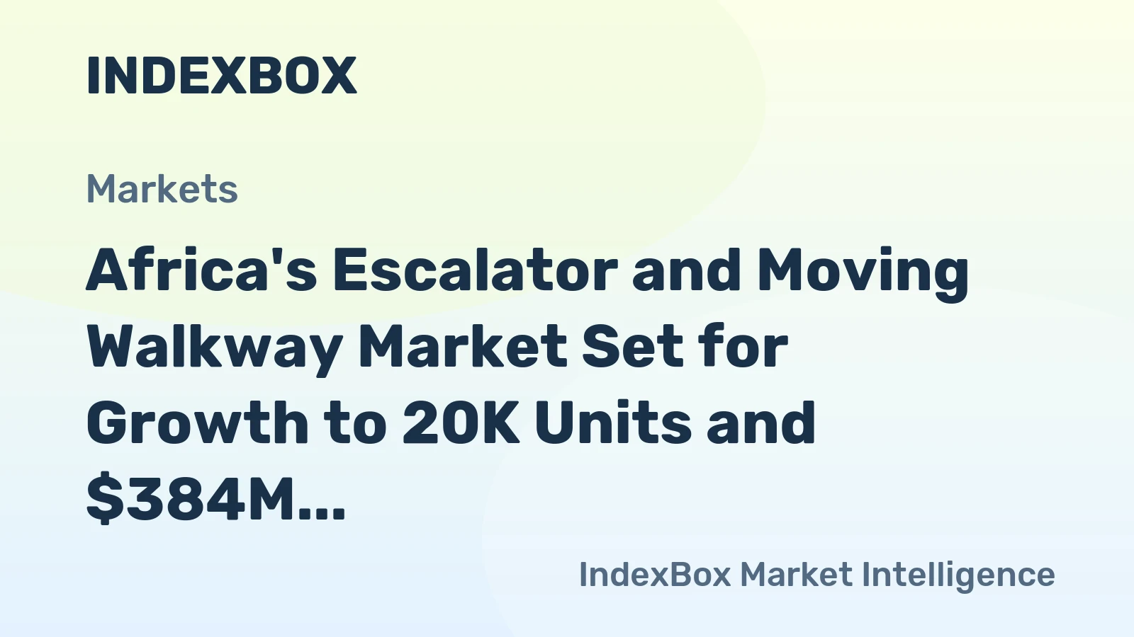 Africa's Escalator and Moving Walkway Market Set for Growth to 20K Units and $384M by 2035