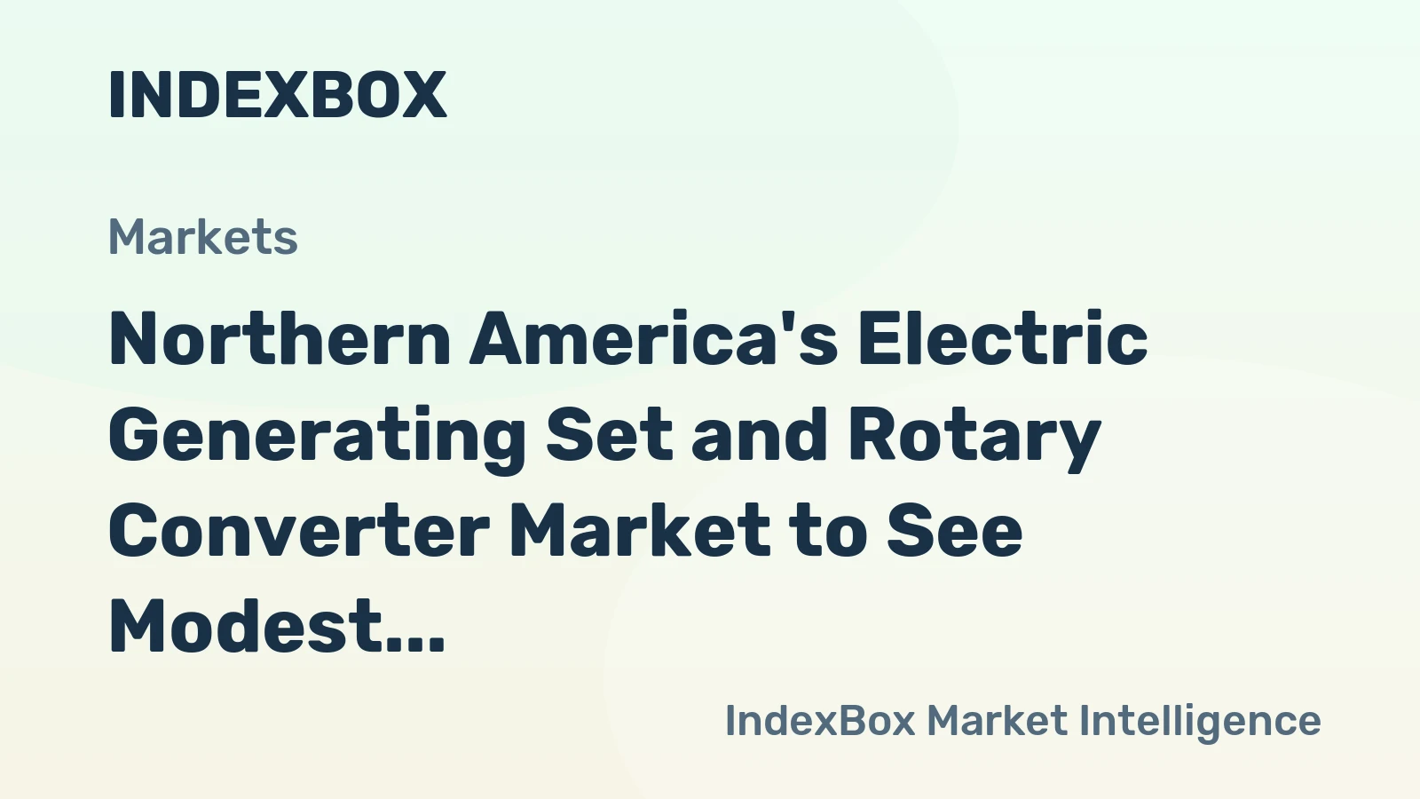 Northern America's Electric Generating Set and Rotary Converter Market to See Modest Growth with a +0.6% Volume CAGR Through 2035