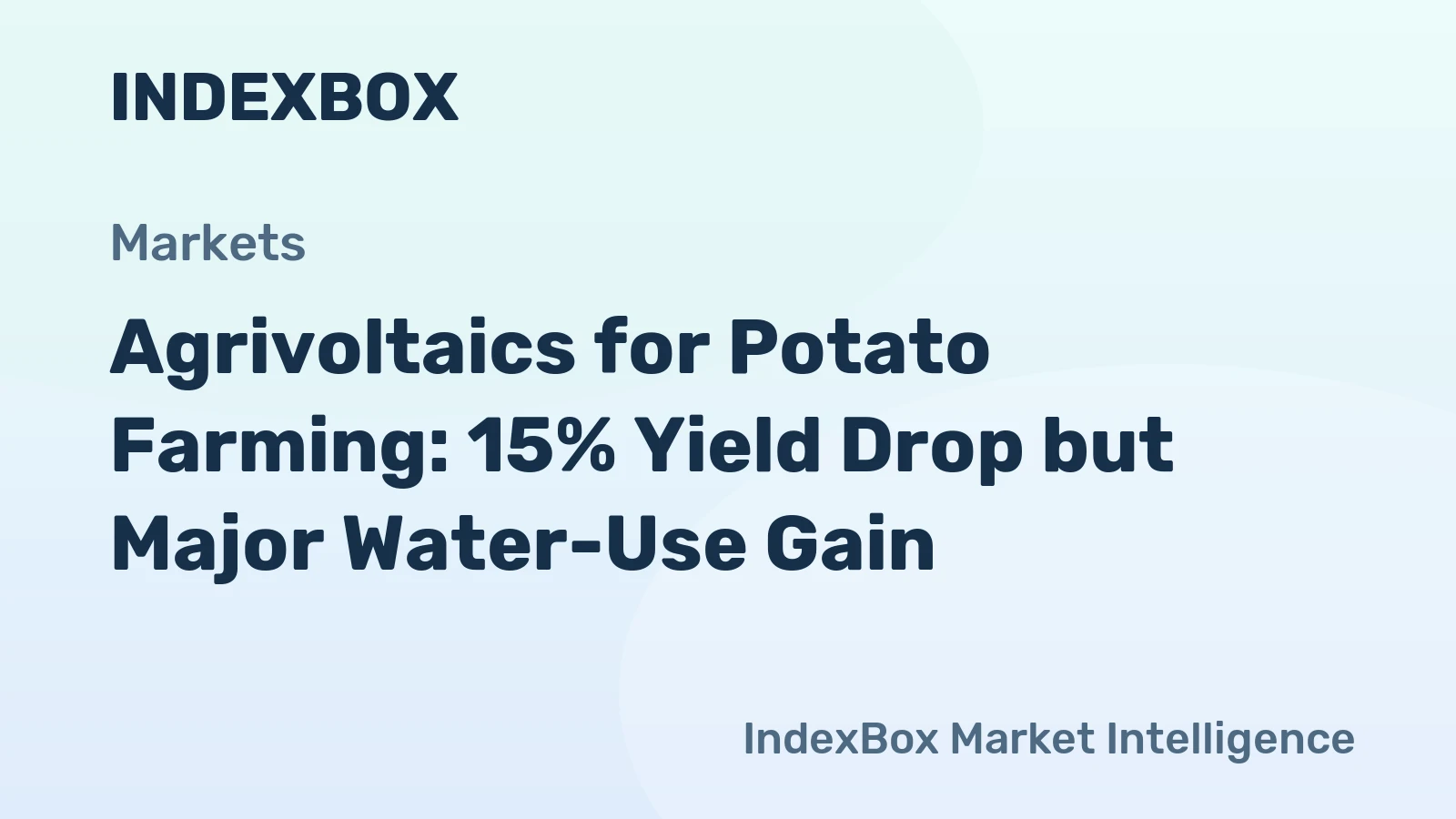 Agrivoltaics for Potato Farming: 15% Yield Drop but Major Water-Use Gain