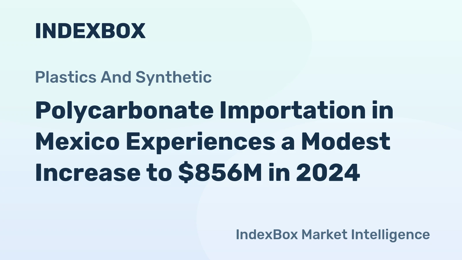 Polycarbonate Importation in Mexico Experiences a Modest Increase to $856M in 2024