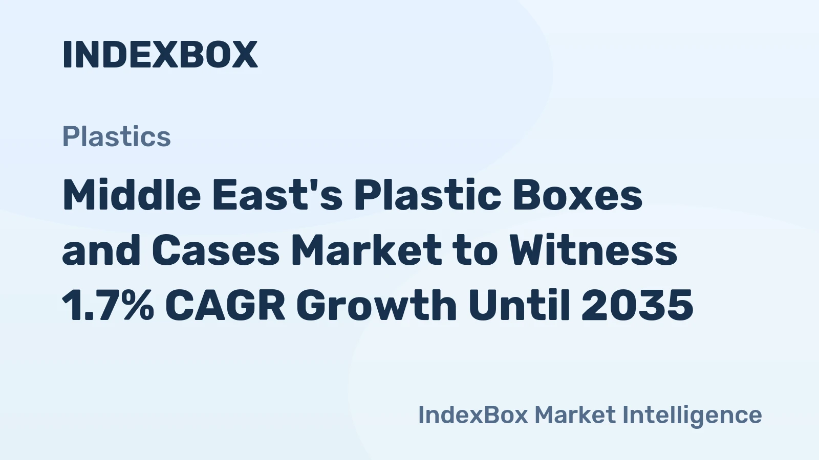 Middle East's Plastic Boxes and Cases Market to Witness 1.7% CAGR Growth Until 2035