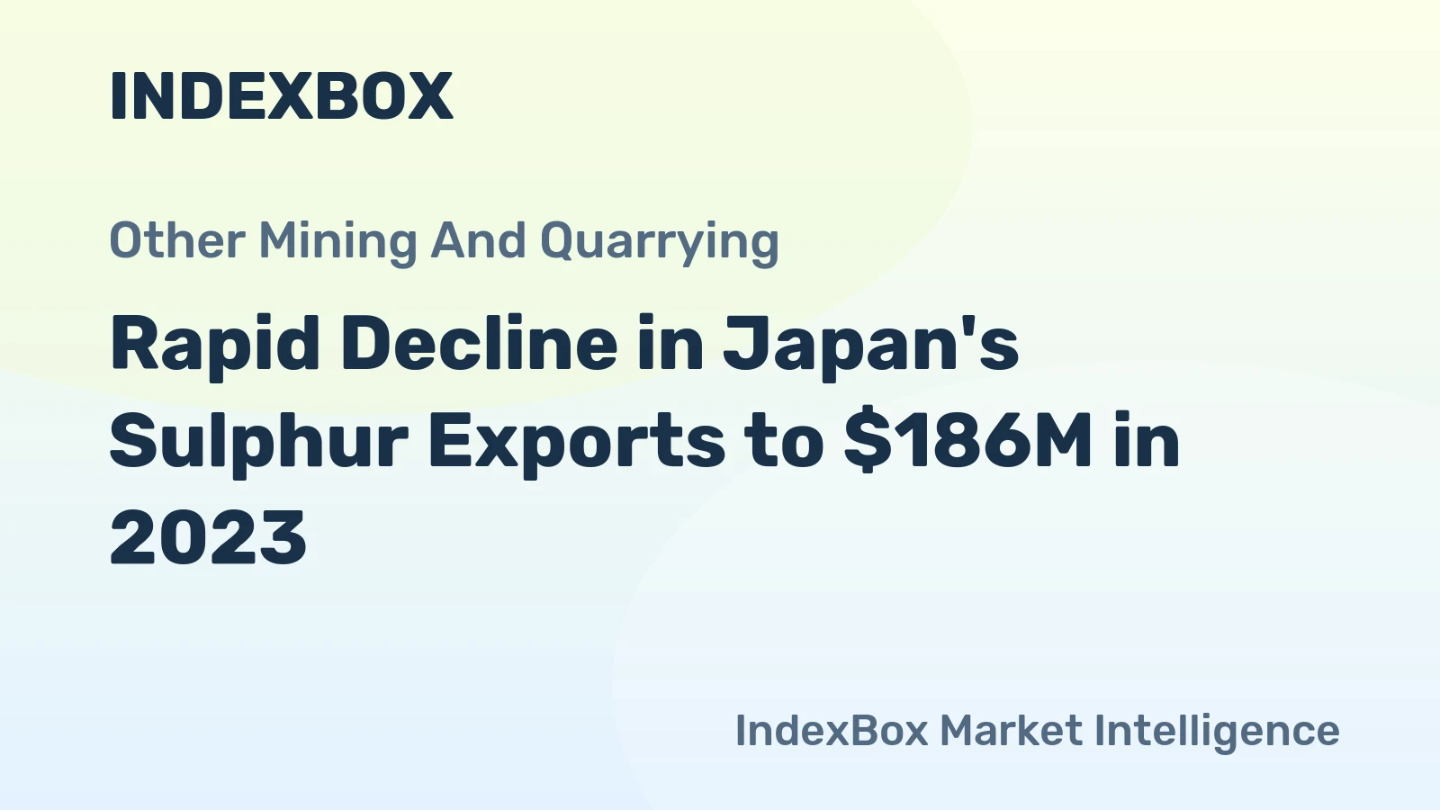 Rapid Decline in Japan's Sulphur Exports to $186M in 2023