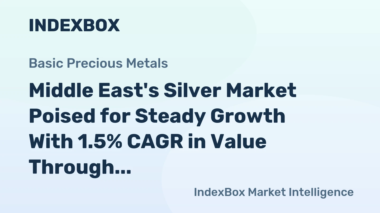 Middle East's Silver Market Poised for Steady Growth With 1.5% CAGR in Value Through 2035