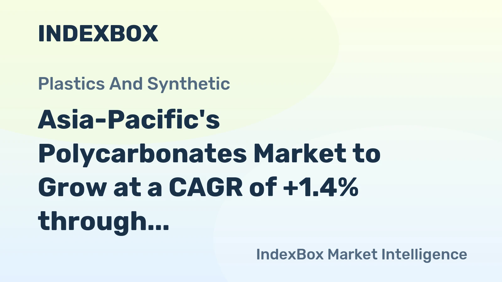 Asia-Pacific's Polycarbonates Market to Grow at a CAGR of +1.4% through 2035, Reaching $22B in Value