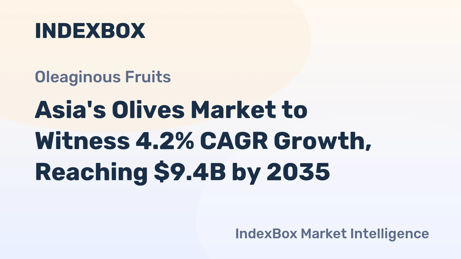 Asia's Olives Market to Witness 4.2% CAGR Growth, Reaching $9.4B by 2035