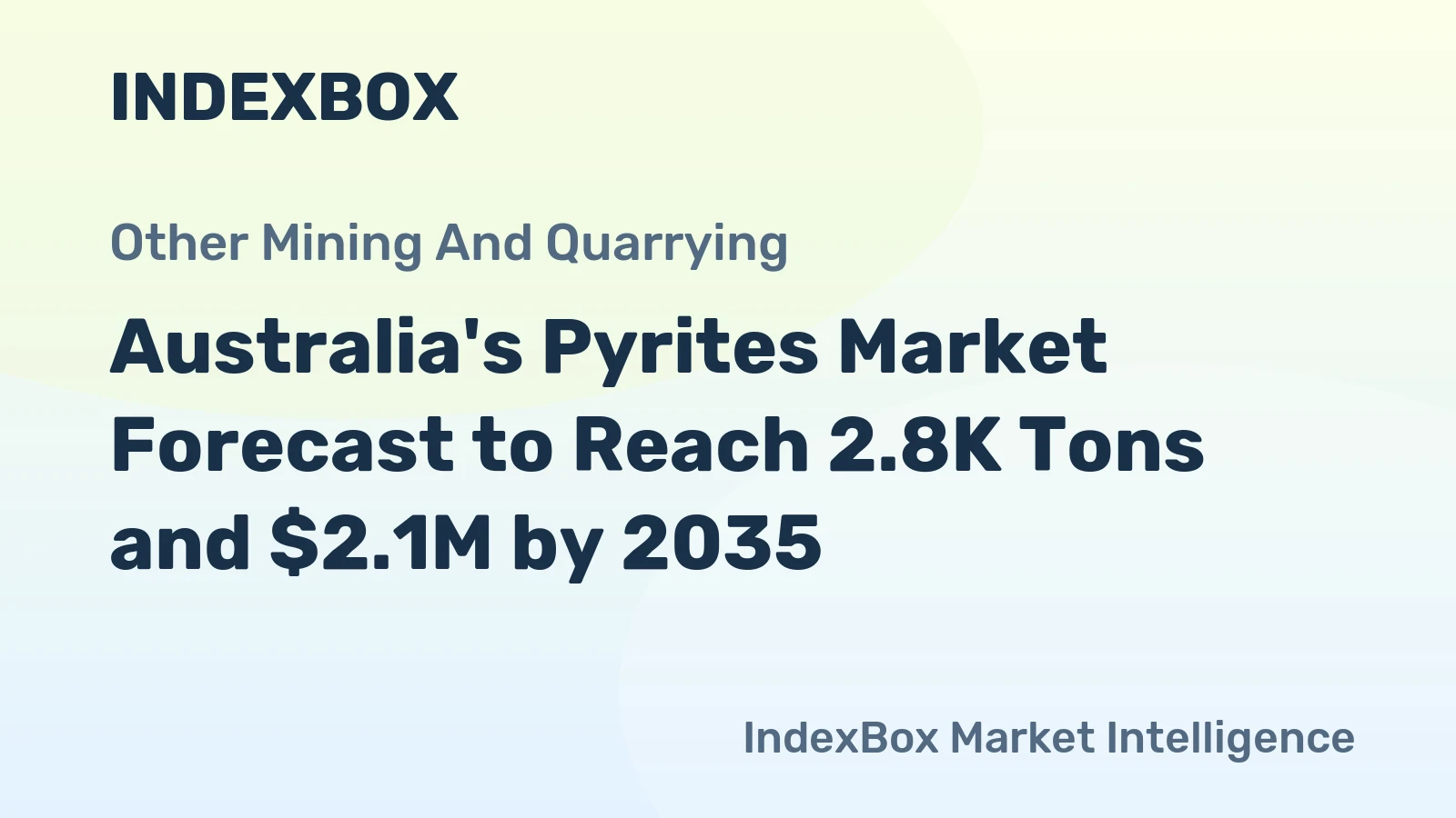 Australia's Pyrites Market Forecast to Reach 2.8K Tons and $2.1M by 2035