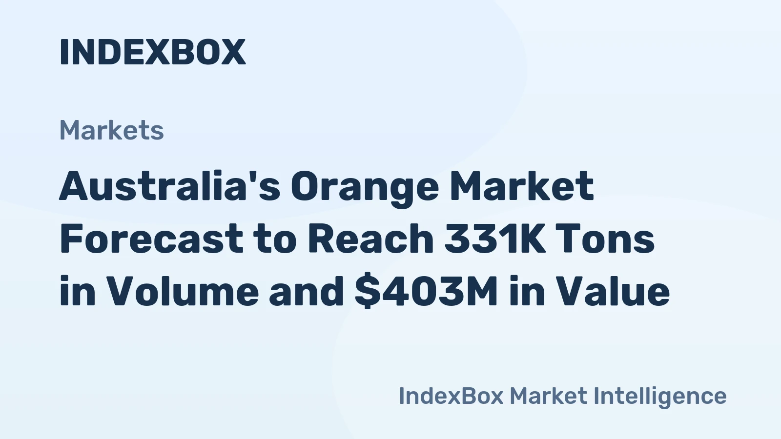 Australia's Orange Market Forecast to Reach 331K Tons in Volume and $403M in Value
