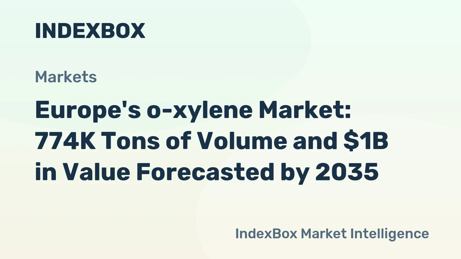 Europe's o-xylene Market: 774K Tons of Volume and $1B in Value Forecasted by 2035