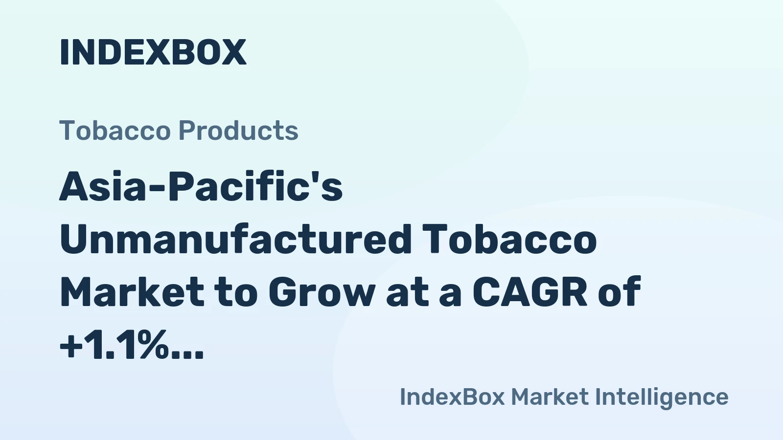 Asia-Pacific's Unmanufactured Tobacco Market to Grow at a CAGR of +1.1% from 2024 to 2035