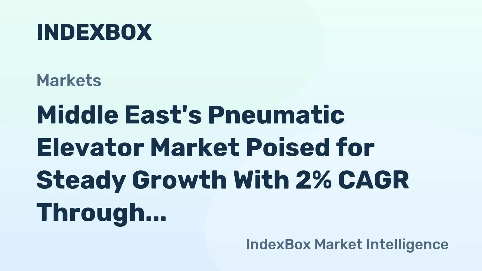 Middle East's Pneumatic Elevator Market Poised for Steady Growth With 2% CAGR Through 2035