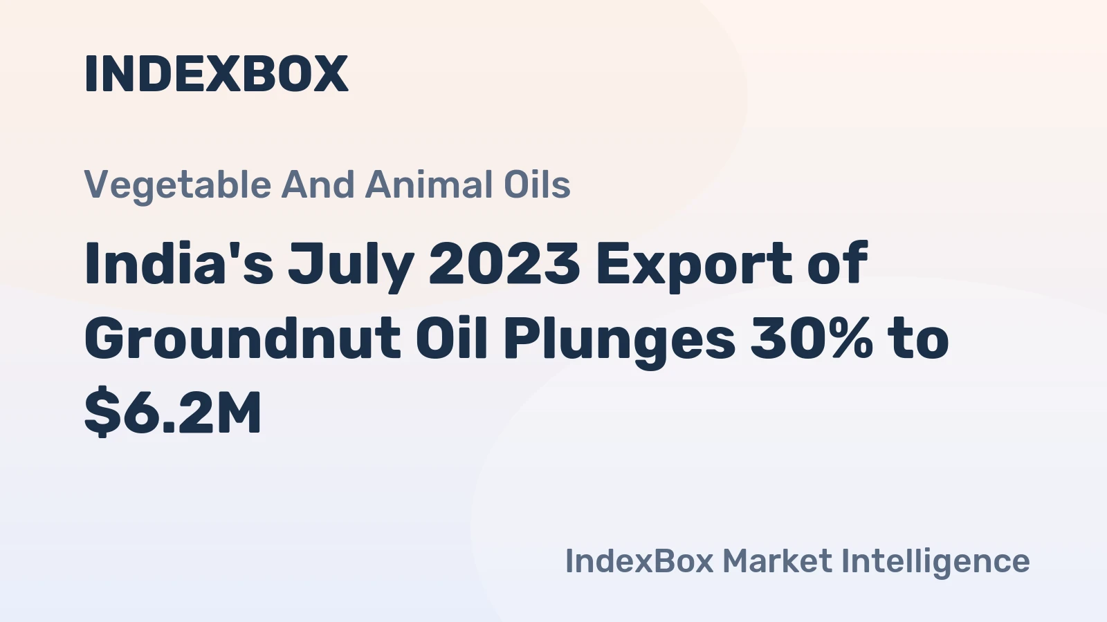 India's July 2023 Export of Groundnut Oil Plunges 30% to $6.2M