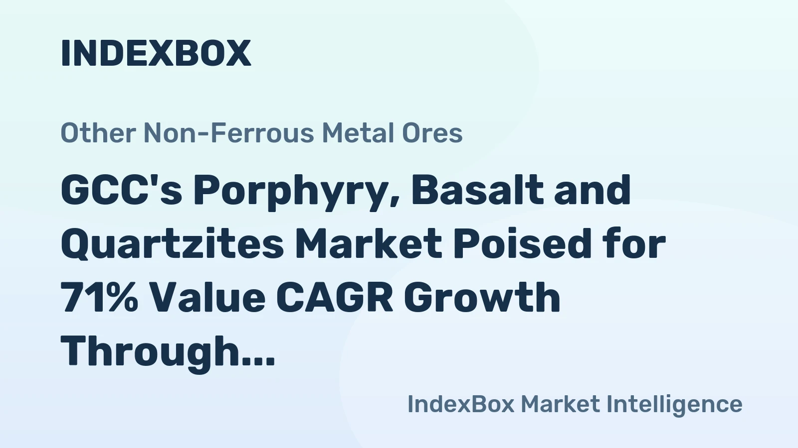 GCC's Porphyry, Basalt and Quartzites Market Poised for 71% Value CAGR Growth Through 2035