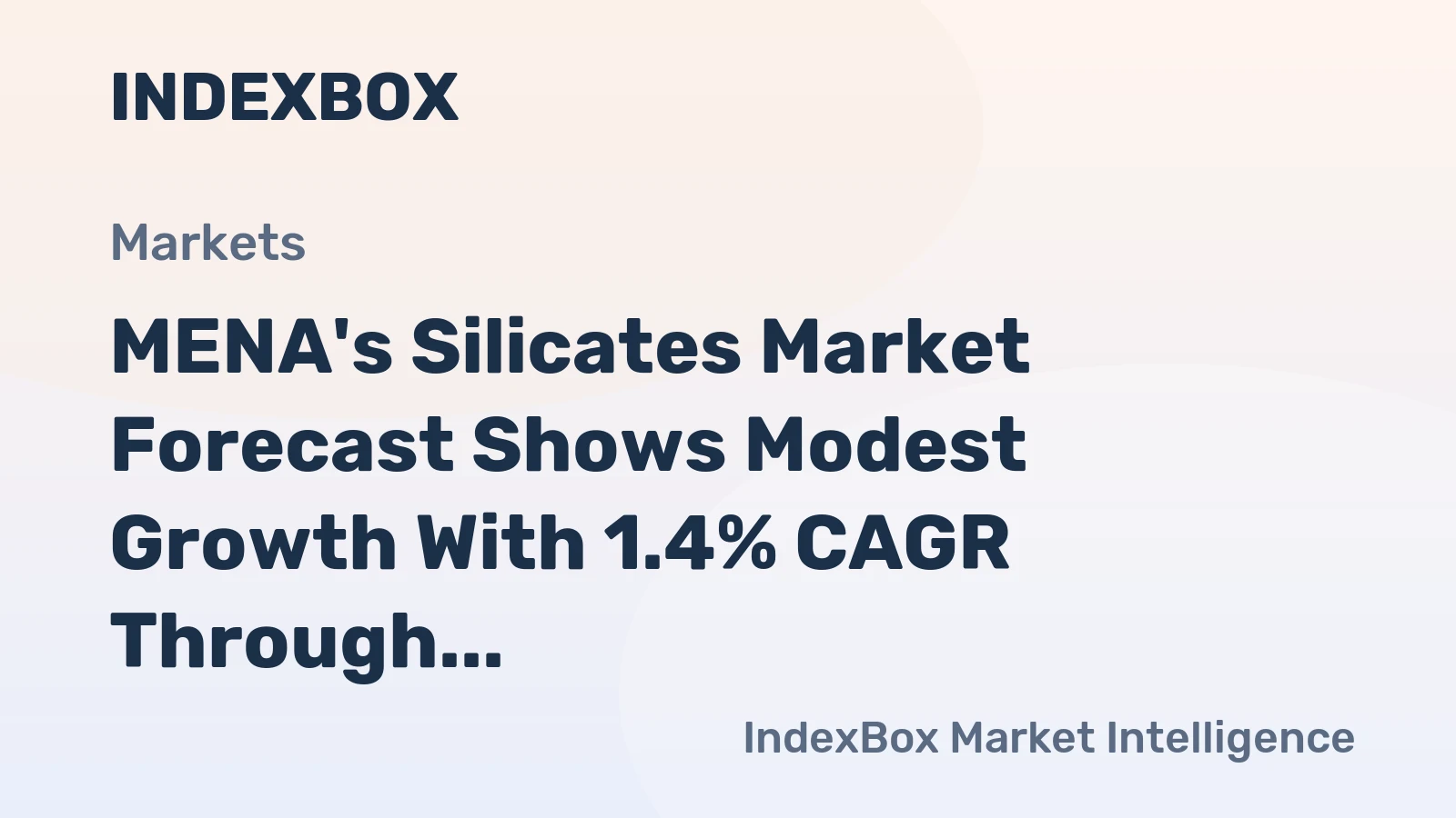 MENA's Silicates Market Forecast Shows Modest Growth With 1.4% CAGR Through 2035