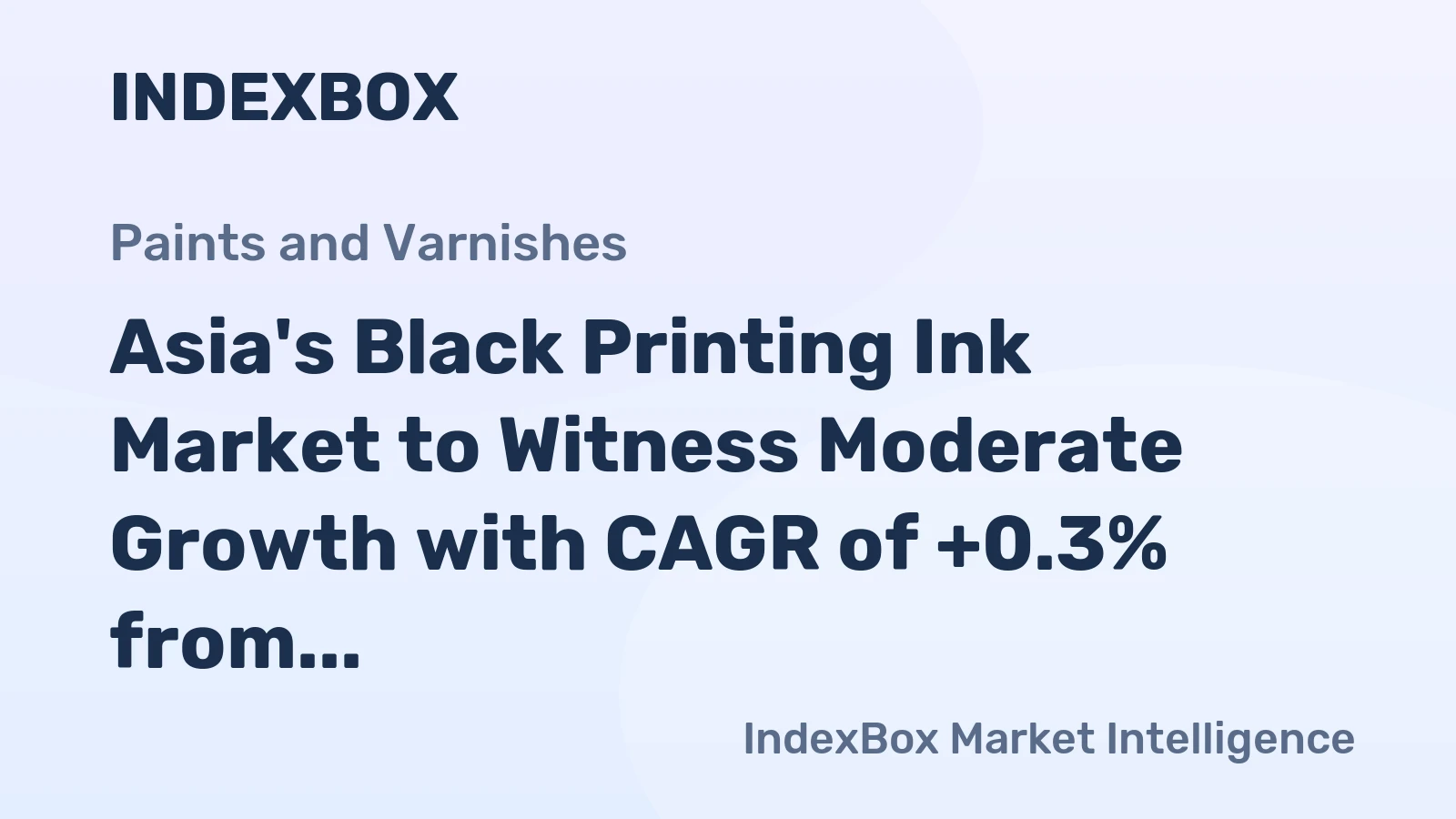 Asia's Black Printing Ink Market to Witness Moderate Growth with CAGR of +0.3% from 2024 to 2035