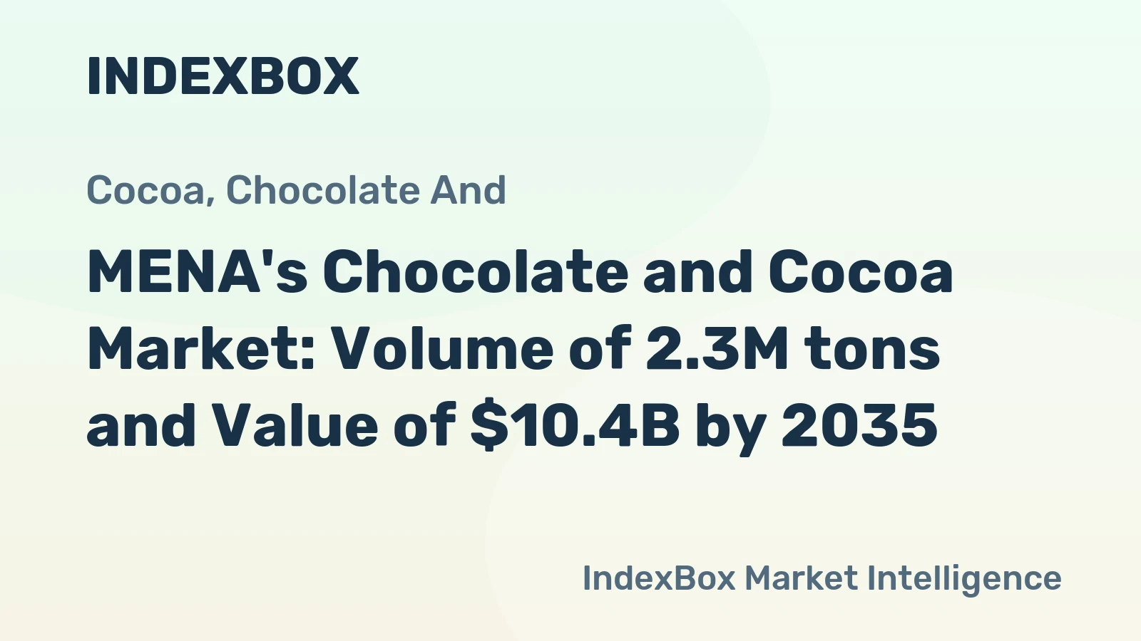 MENA's Chocolate and Cocoa Market: Volume of 2.3M tons and Value of $10.4B by 2035