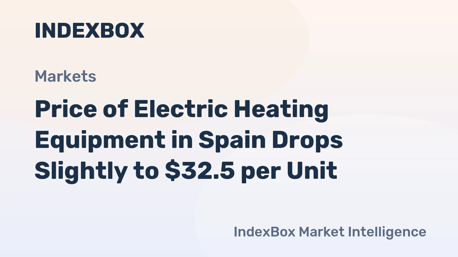 Price of Electric Heating Equipment in Spain Drops Slightly to $32.5 per Unit