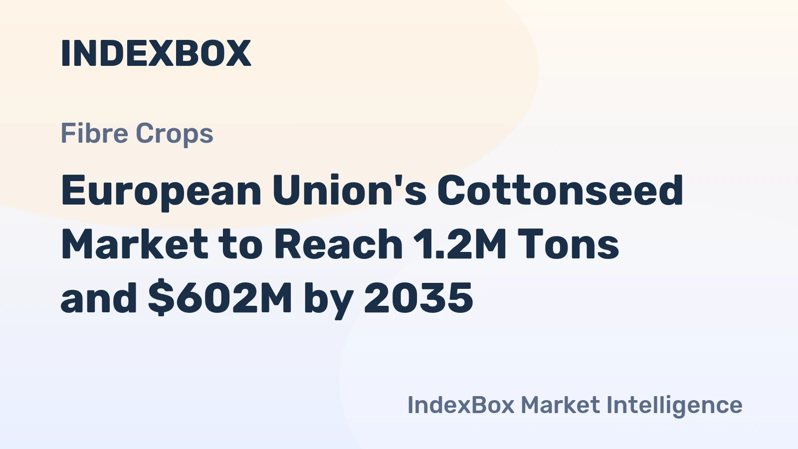 European Union's Cottonseed Market to Reach 1.2M Tons and $602M by 2035
