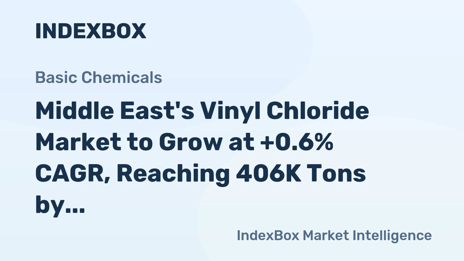 Middle East's Vinyl Chloride Market to Grow at +0.6% CAGR, Reaching 406K Tons by 2035