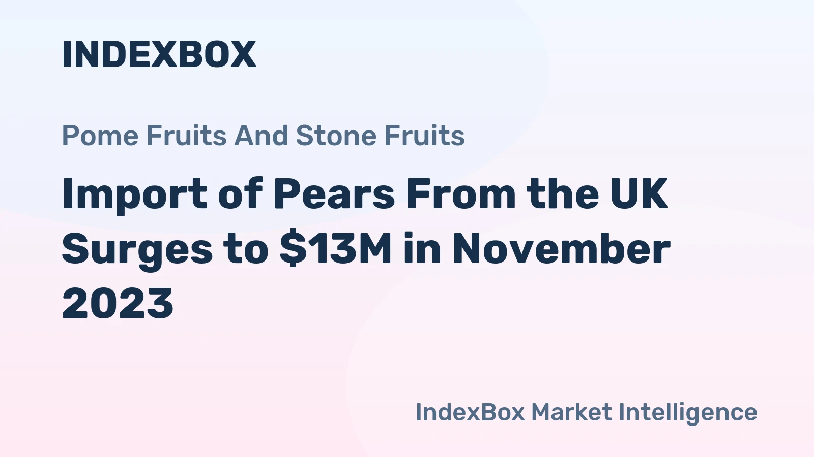Import of Pears From the UK Surges to $13M in November 2023