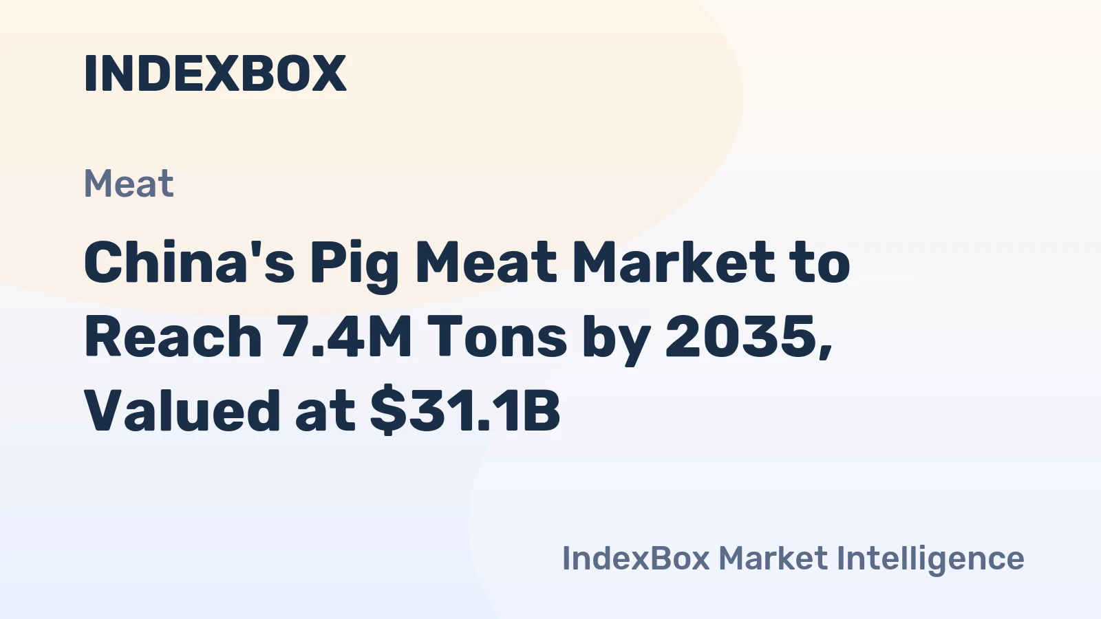China's Pig Meat Market to Reach 7.4M Tons by 2035, Valued at $31.1B