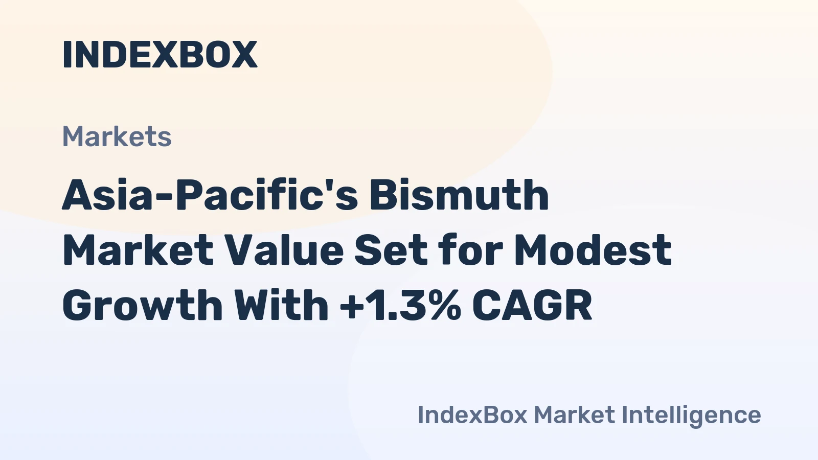 Asia-Pacific's Bismuth Market Value Set for Modest Growth With +1.3% CAGR