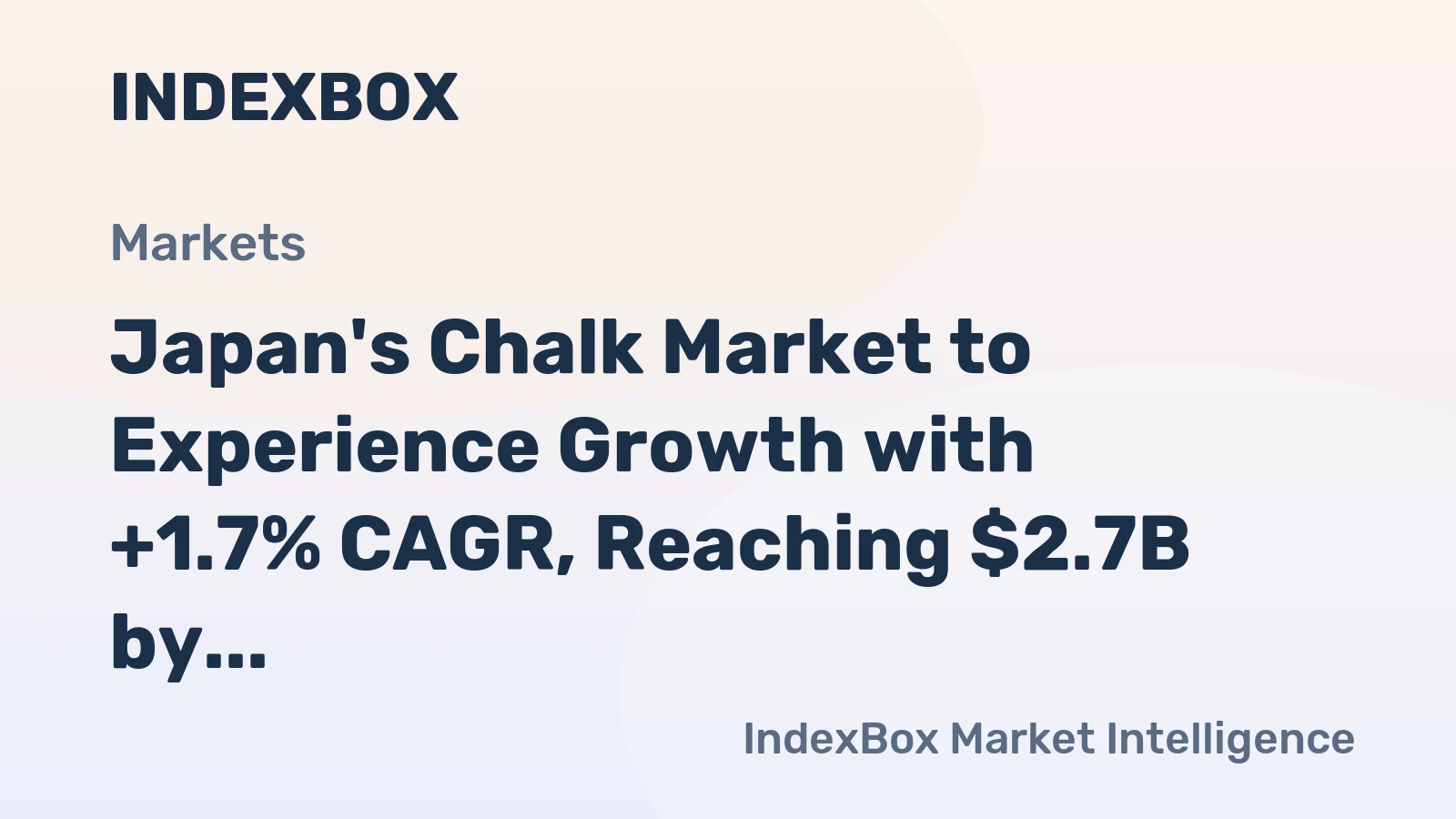 Japan's Chalk Market to Experience Growth with +1.7% CAGR, Reaching $2.7B by 2035