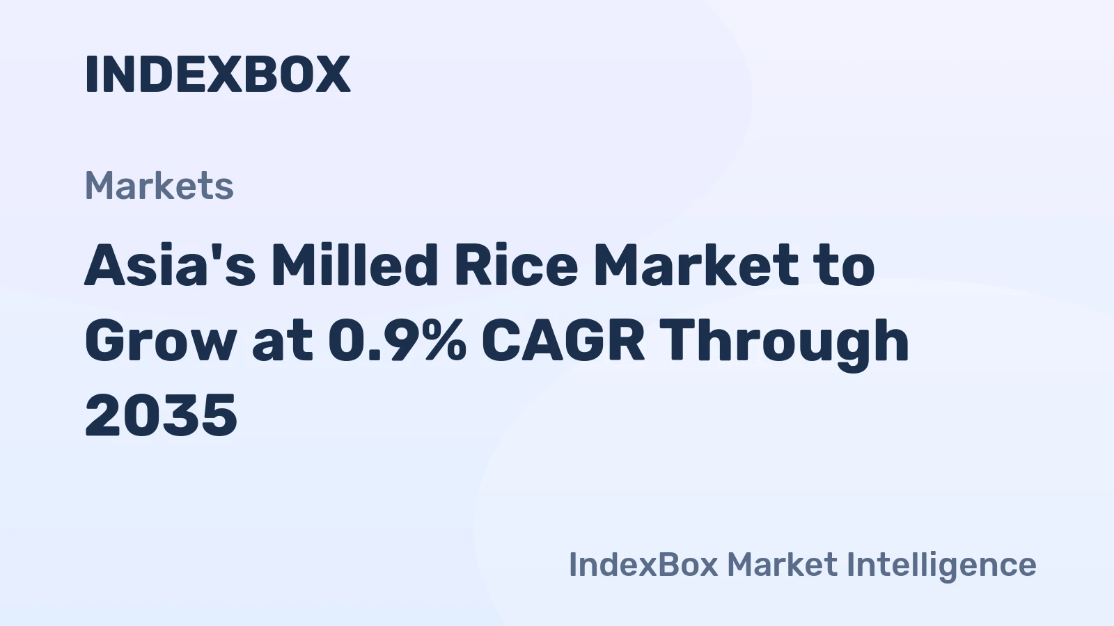 Asia's Milled Rice Market to Grow at 0.9% CAGR Through 2035