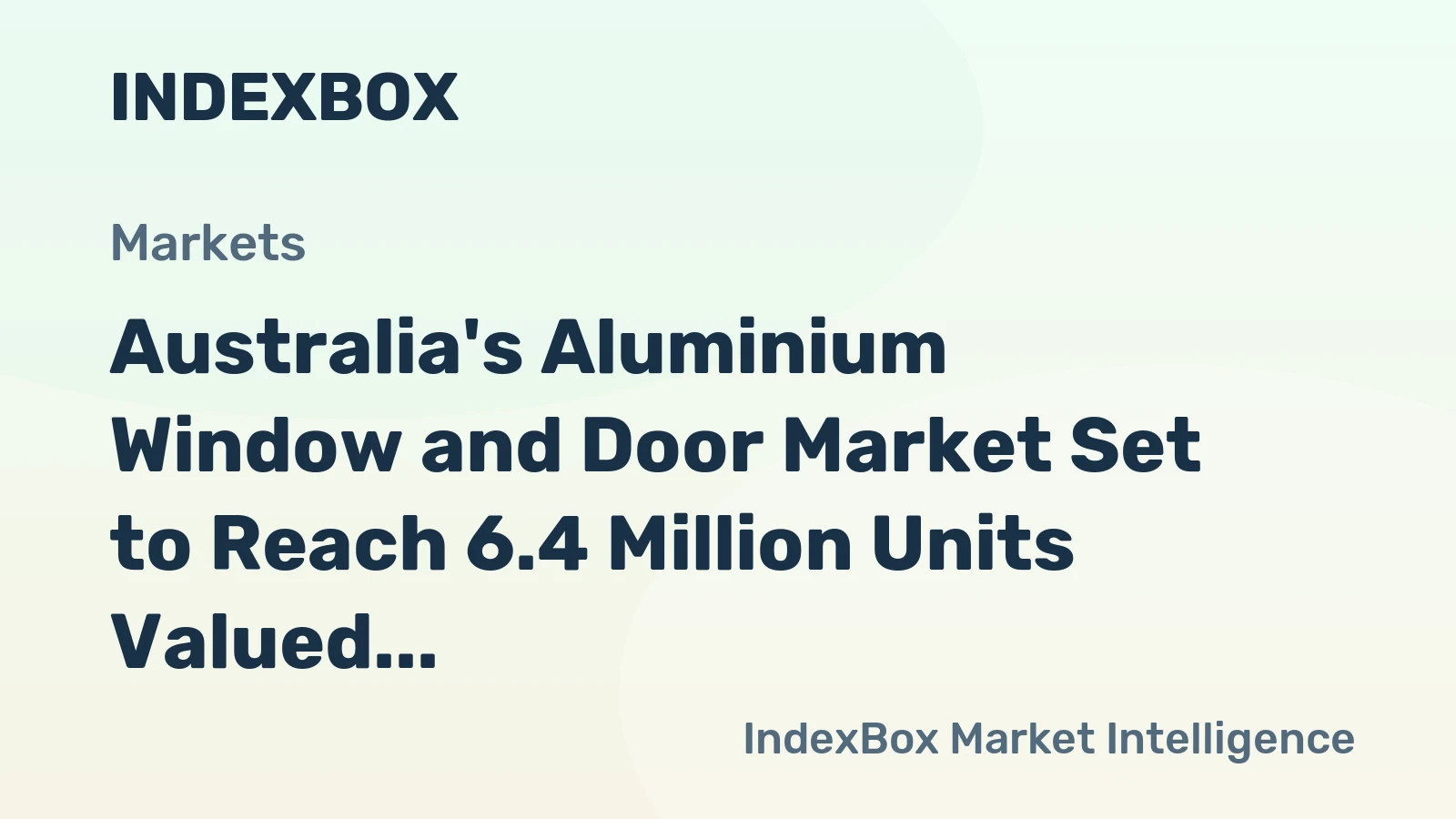 Australia's Aluminium Window and Door Market Set to Reach 6.4 Million Units Valued at $637 Million by 2035