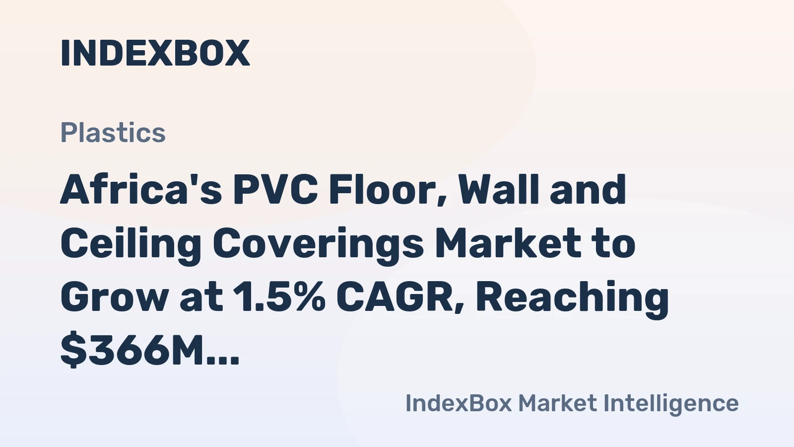 Africa's PVC Floor, Wall and Ceiling Coverings Market to Grow at 1.5% CAGR, Reaching $366M by 2035