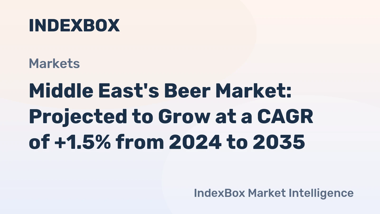 Middle East's Beer Market: Projected to Grow at a CAGR of +1.5% from 2024 to 2035