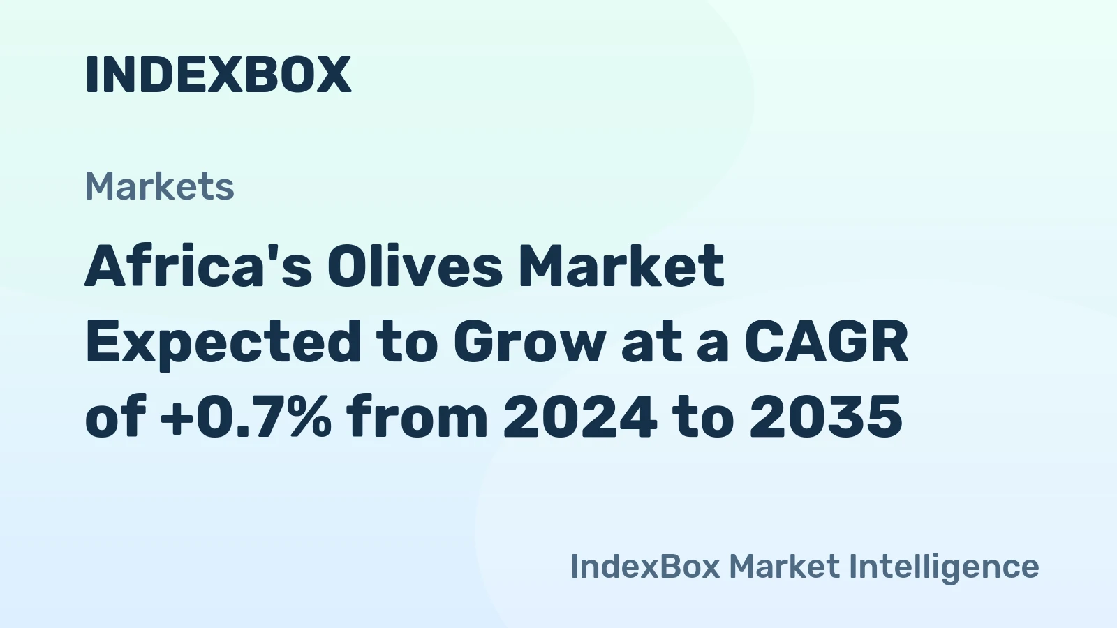 Africa's Olives Market Expected to Grow at a CAGR of +0.7% from 2024 to 2035