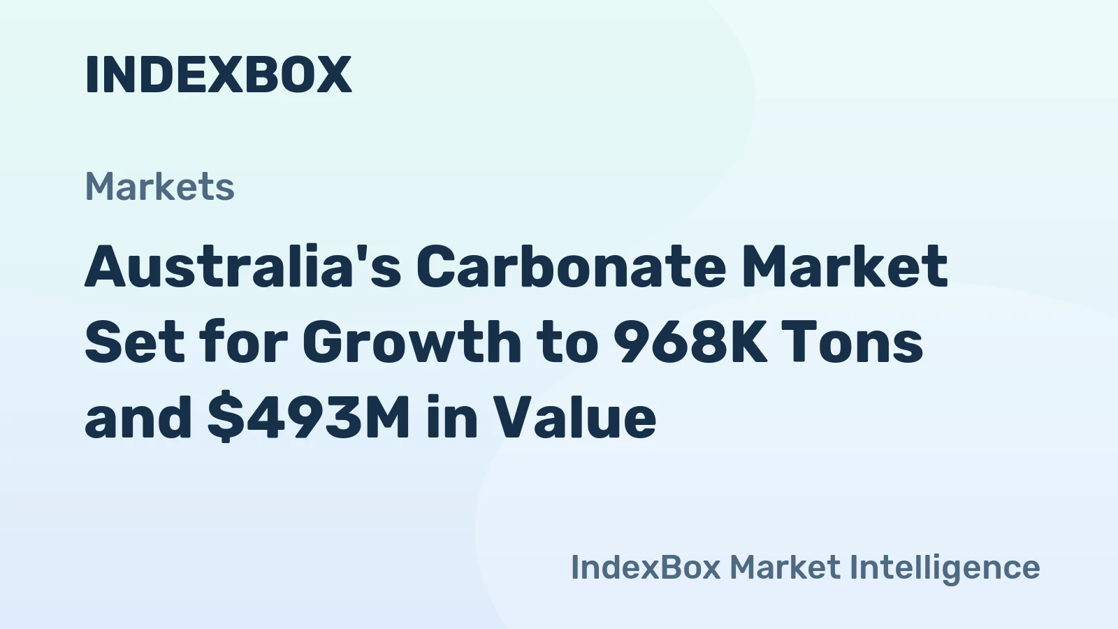 Australia's Carbonate Market Set for Growth to 968K Tons and $493M in Value