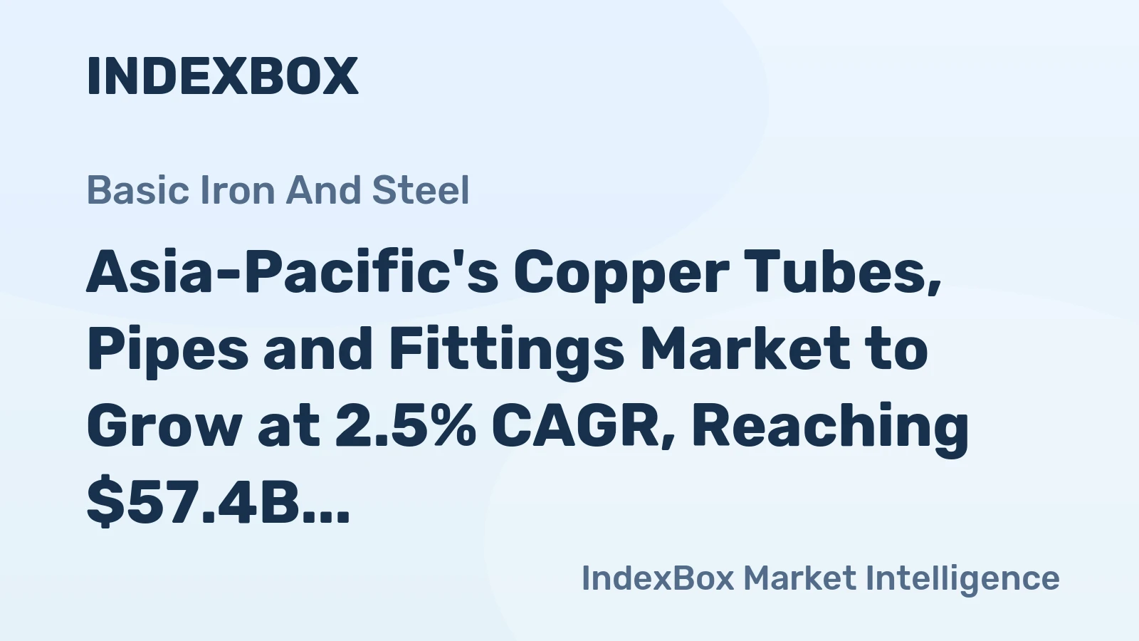 Asia-Pacific's Copper Tubes, Pipes and Fittings Market to Grow at 2.5% CAGR, Reaching $57.4B by 2035