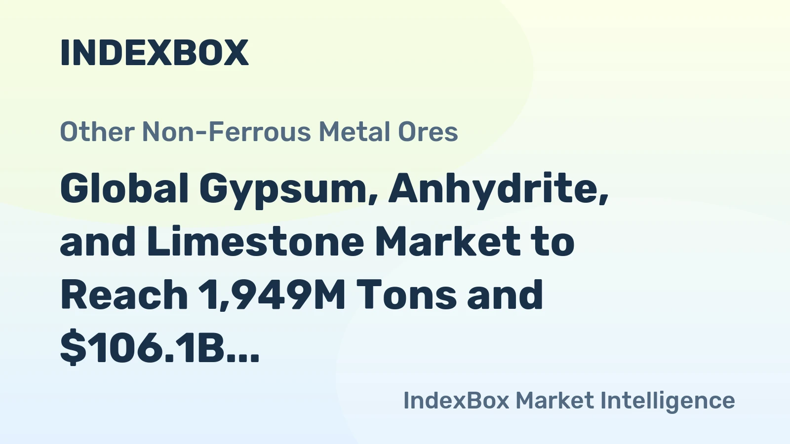 Global Gypsum, Anhydrite, and Limestone Market to Reach 1,949M Tons and $106.1B by 2035, Driven by Rising Demand