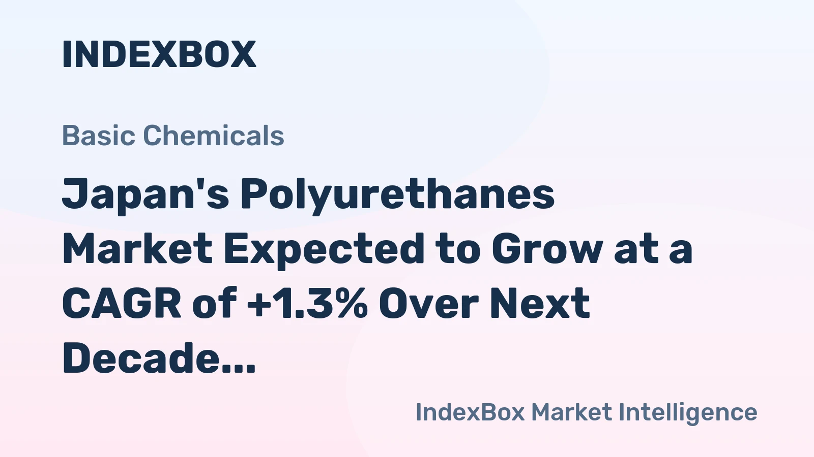 Japan's Polyurethanes Market Expected to Grow at a CAGR of +1.3% Over Next Decade