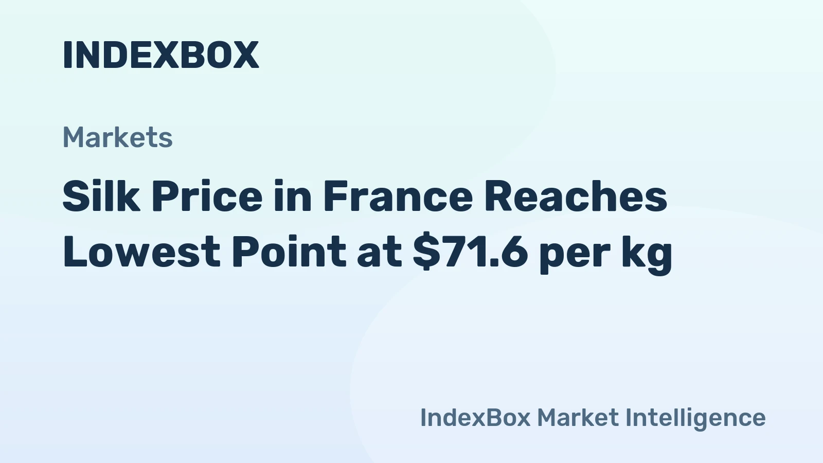 Silk Price in France Reaches Lowest Point at $71.6 per kg