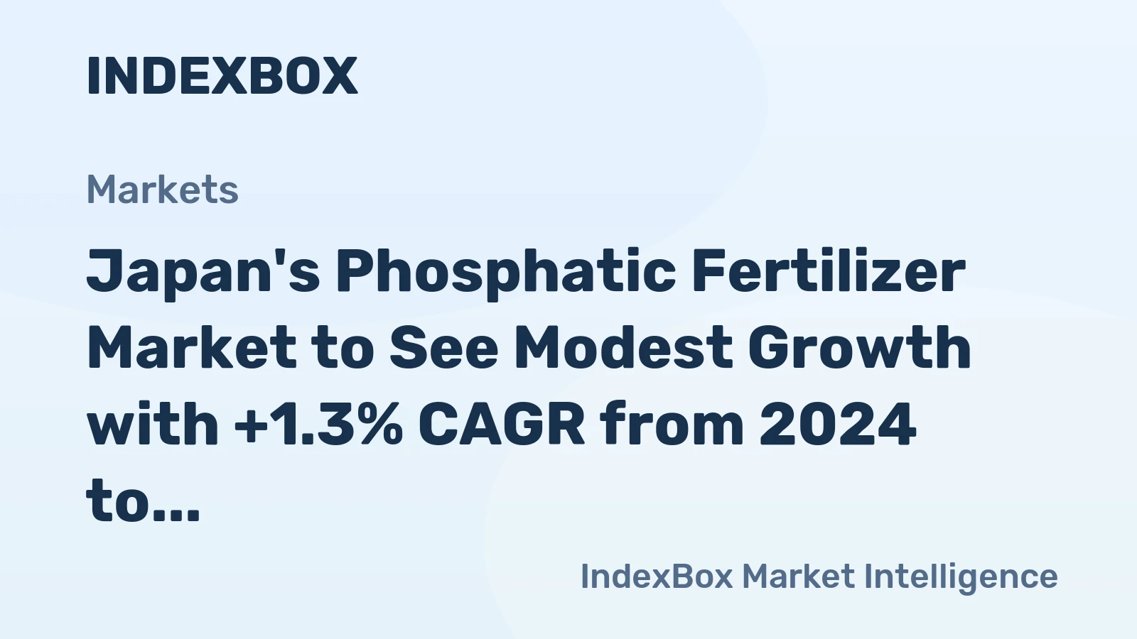 Japan's Phosphatic Fertilizer Market to See Modest Growth with +1.3% CAGR from 2024 to 2035