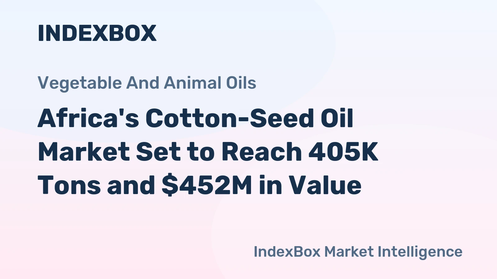 Africa's Cotton-Seed Oil Market Set to Reach 405K Tons and $452M in Value