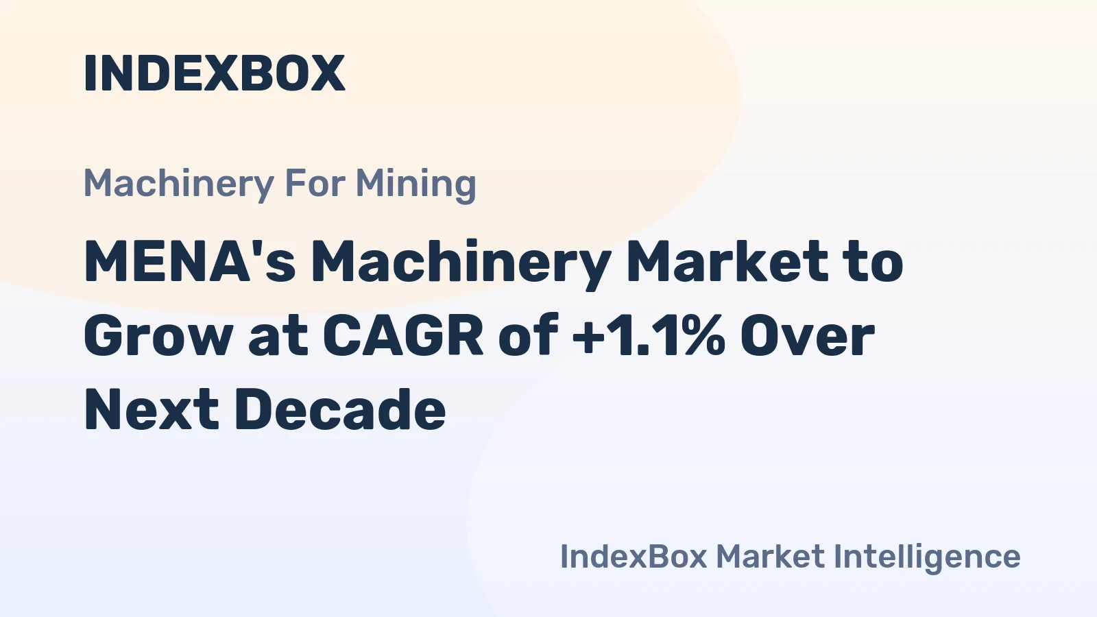 MENA's Machinery Market to Grow at CAGR of +1.1% Over Next Decade