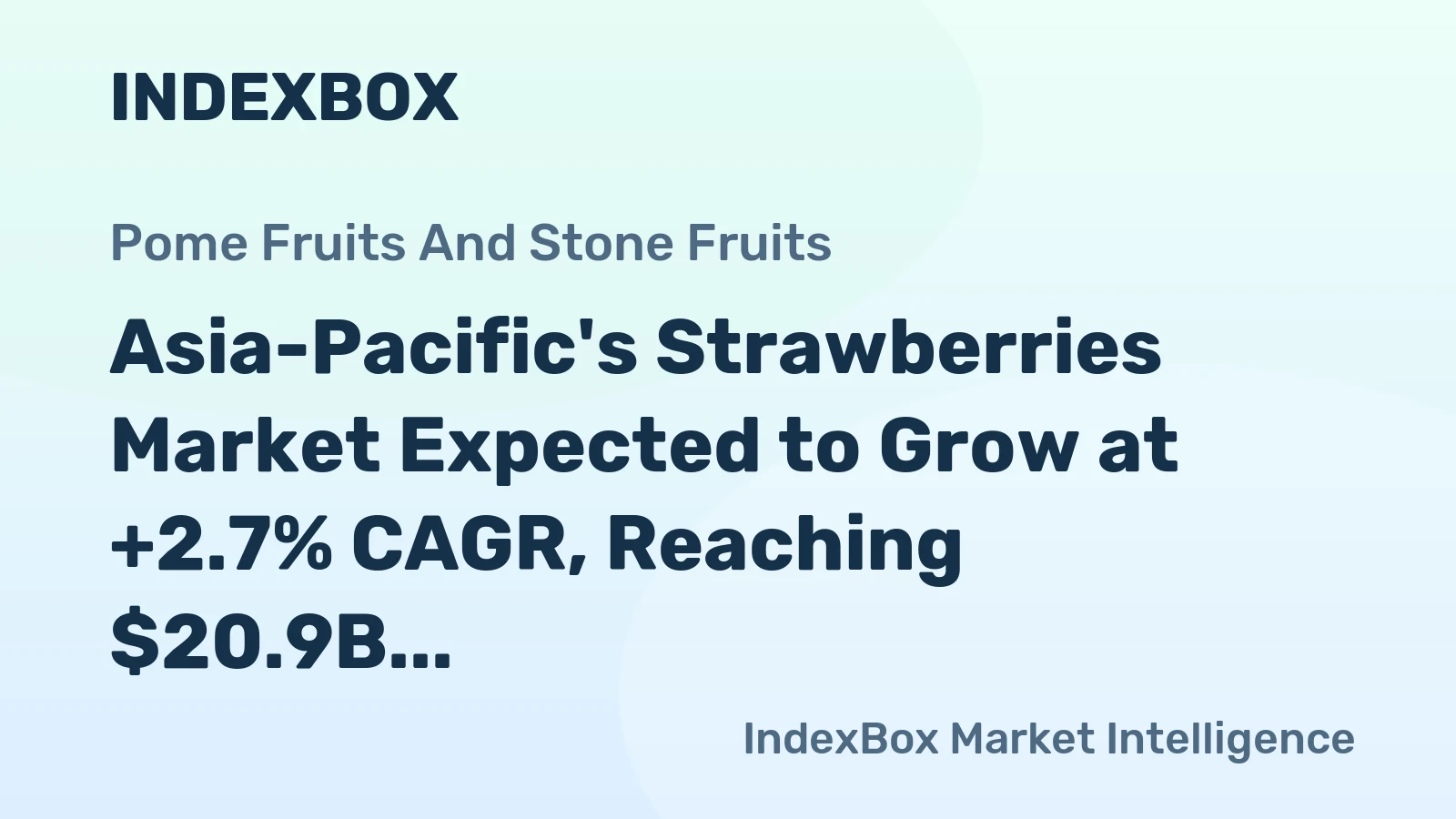 Asia-Pacific's Strawberries Market Expected to Grow at +2.7% CAGR, Reaching $20.9B by 2035