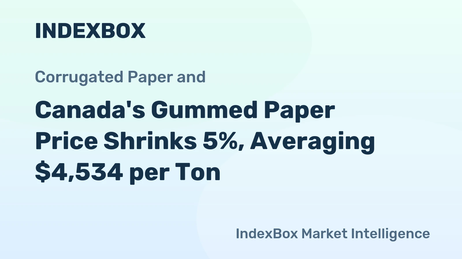 Canada's Gummed Paper Price Shrinks 5%, Averaging $4,534 per Ton