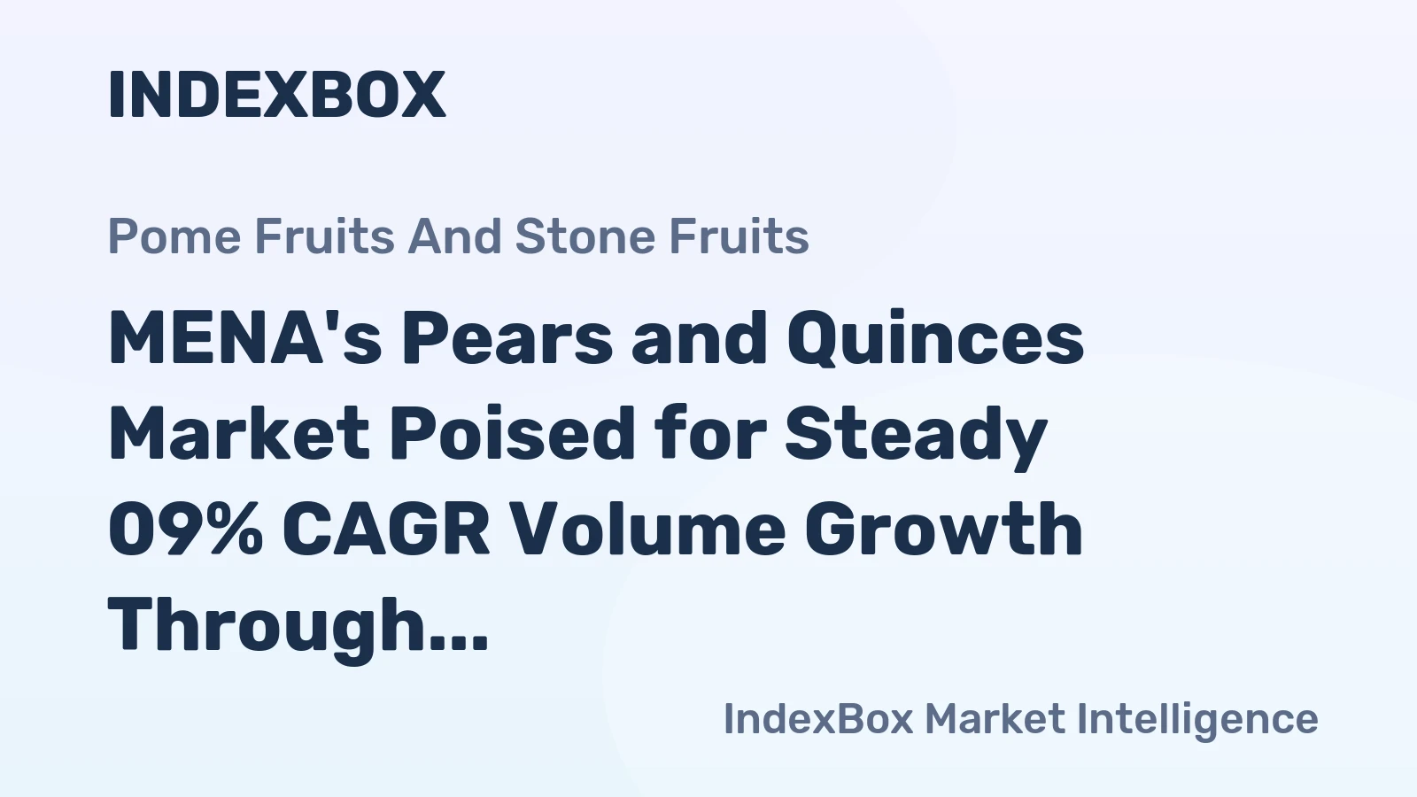 MENA's Pears and Quinces Market Poised for Steady 09% CAGR Volume Growth Through 2035