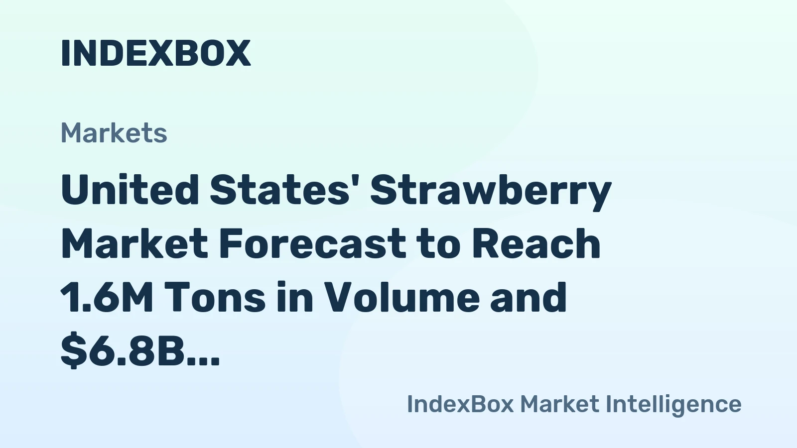 United States' Strawberry Market Forecast to Reach 1.6M Tons in Volume and $6.8B in Value